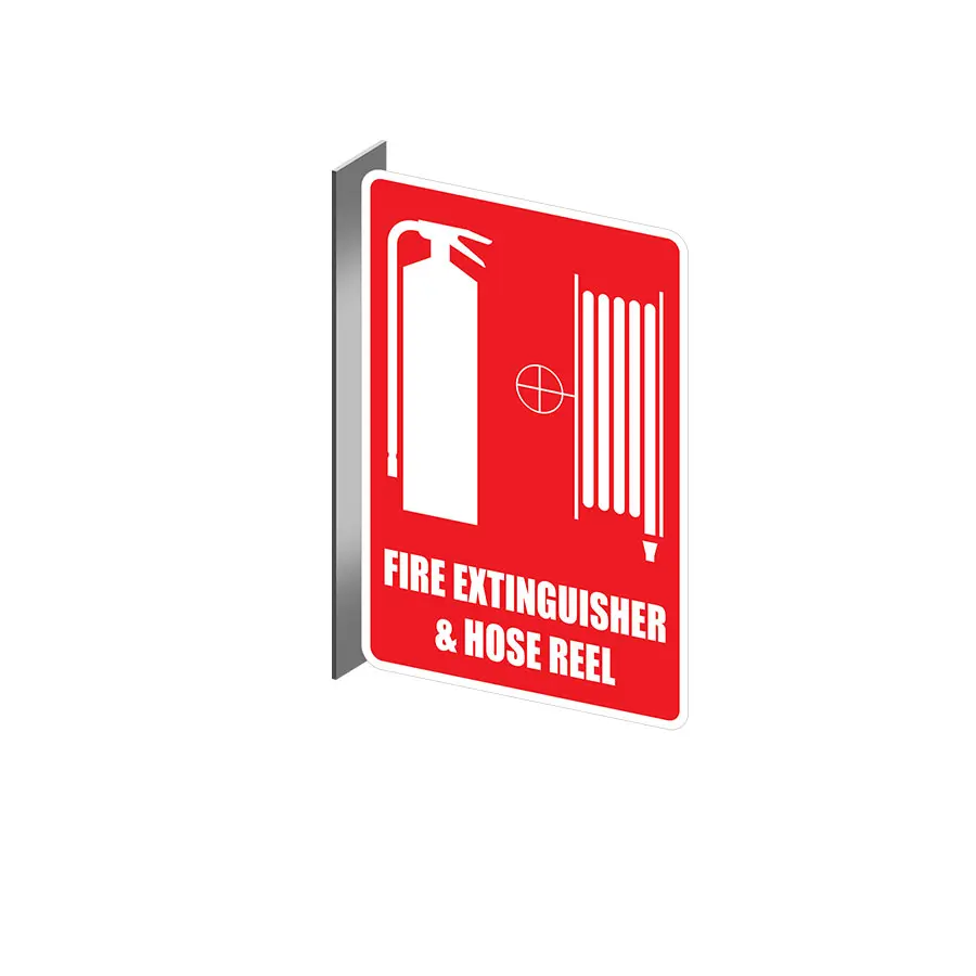 Signage: Fire Extinguisher and Hose Reel Location Sign - Right Angle