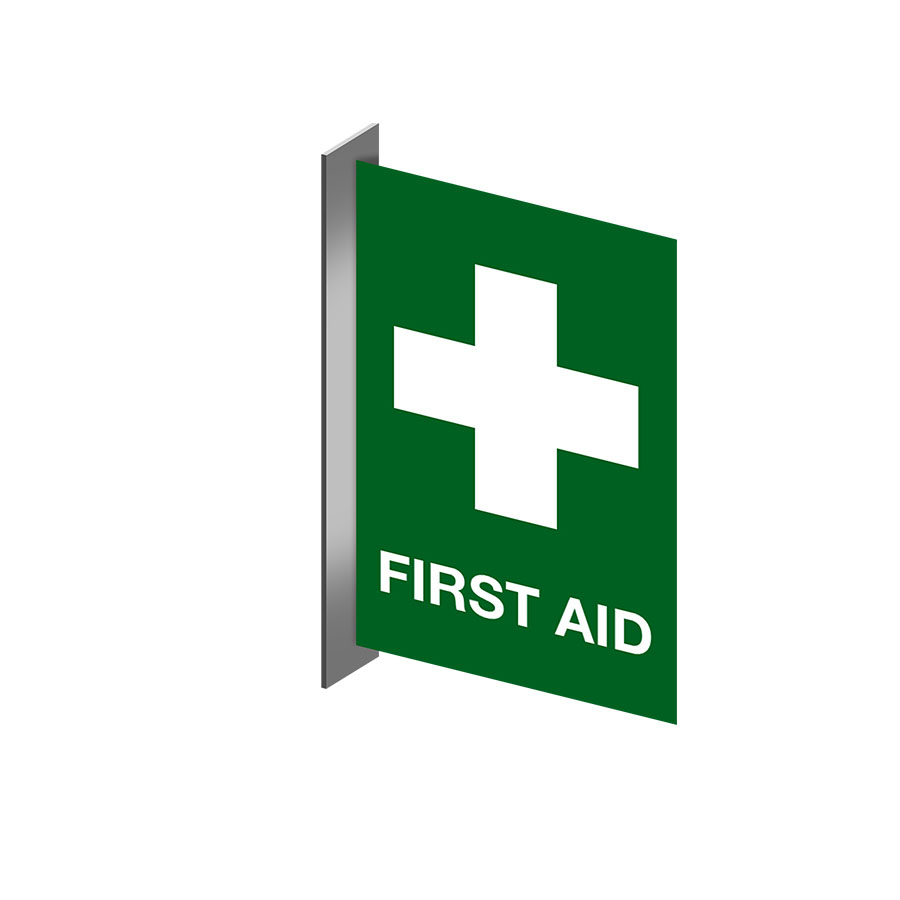 Signage: First Aid Location Sign - Right Angle